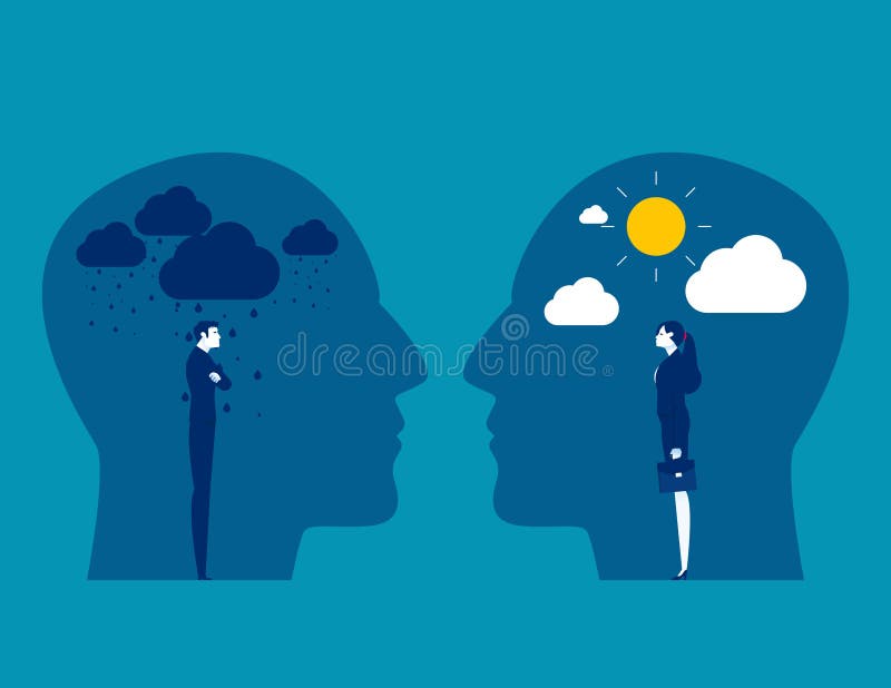 Business Person Bad and Good Emotions. Business Flat Vector ...