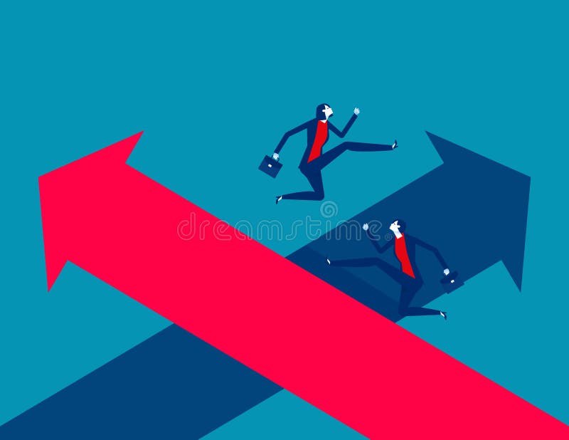 Business Person Choose Different Directions. Business Direction Concept ...