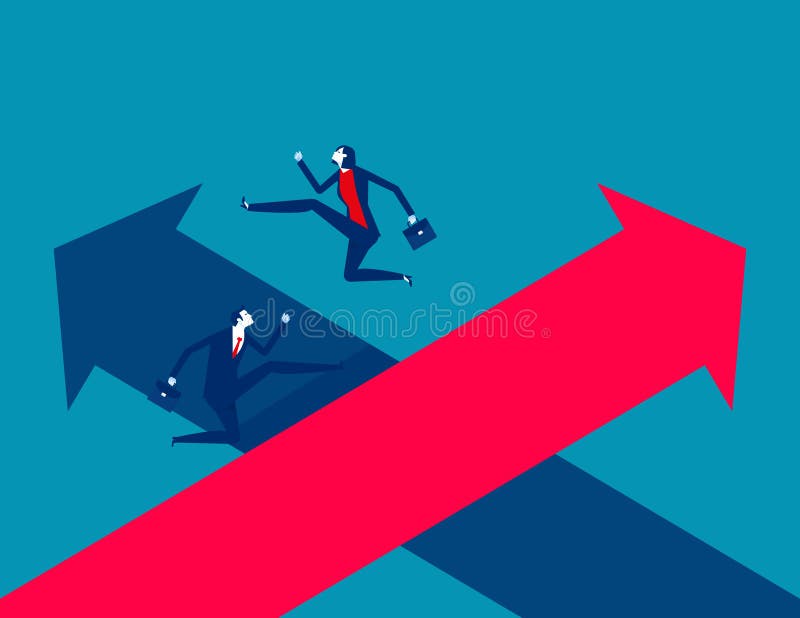 Business Person Choose Different Directions. Business Direction Concept ...