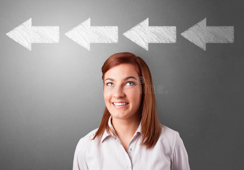 Business Person Choosing Direction Stock Photo - Image of consideration ...