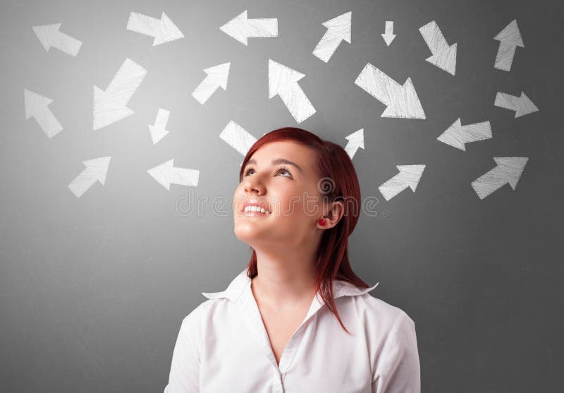 Business Person Choosing Direction Stock Photo - Image of person ...