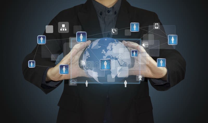 Business Person Connect Social Network. Stock Image - Image of global ...