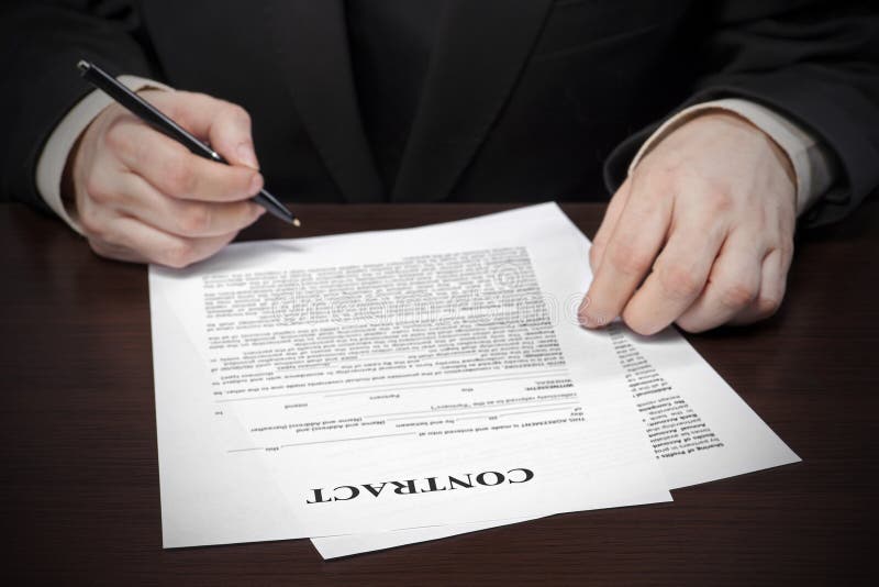 Business Person Filling the Contract Stock Photo - Image of contract ...
