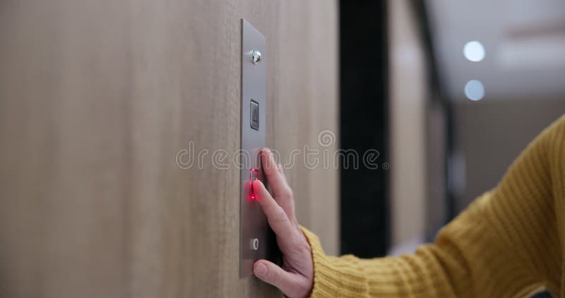 Business, Person and Hand for Button by Lift for Activating or Elevator ...
