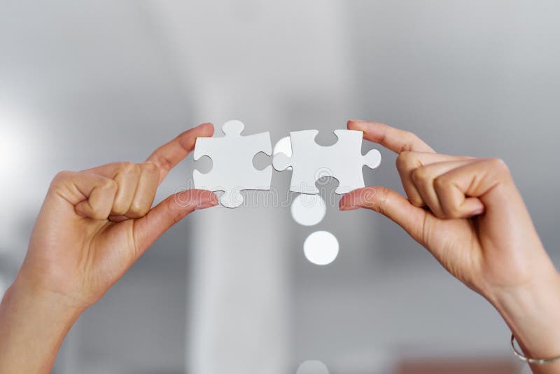 Business Person, Hands and Puzzle with Pieces for Strategy, Jigsaw or ...