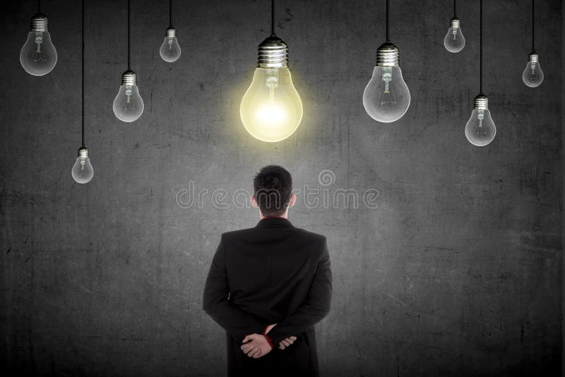 Business Person Having Bright Idea Stock Photo - Image of male ...