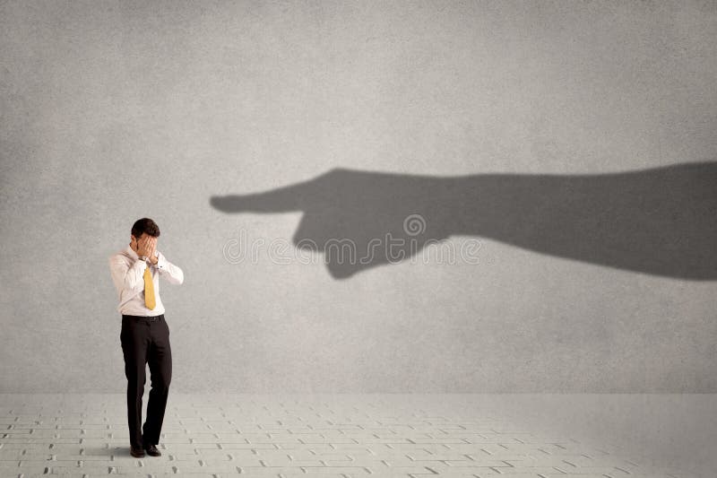 Business Person Looking Huge Shadow Hand Pointing Him Conc Stock Photos ...