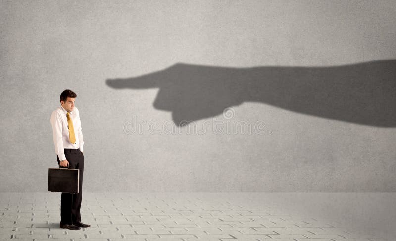 Business Person Looking Huge Shadow Hand Pointing Him Conc Stock Photos ...