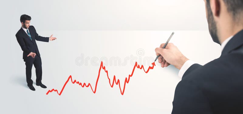 Business Person Looking at Line Drawn by Hand Stock Image - Image of ...