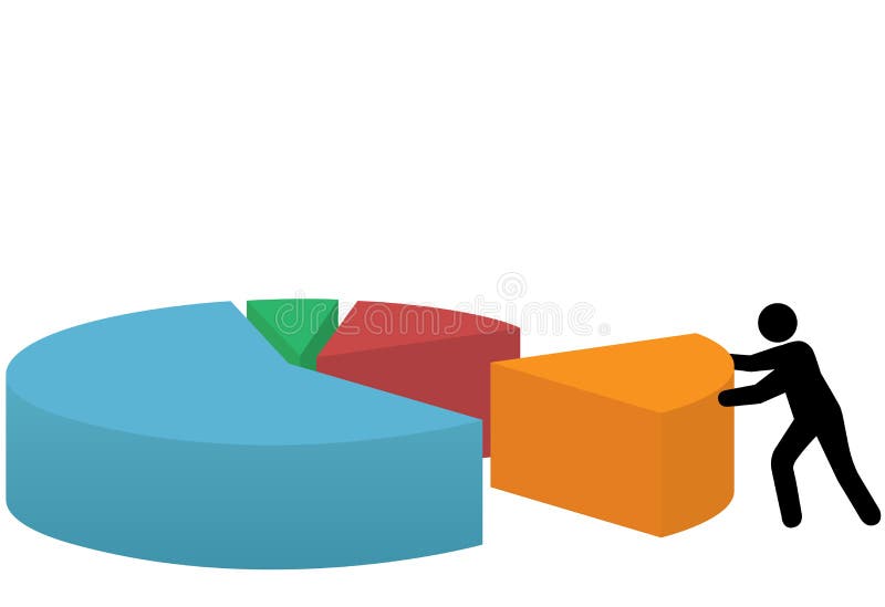Business Person Piece Market Share Pie Chart Stock Vector ...