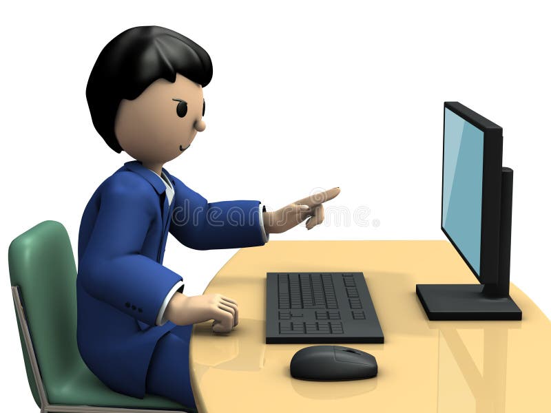 Business Person Pointing Towards a Personal Computer. Stock ...