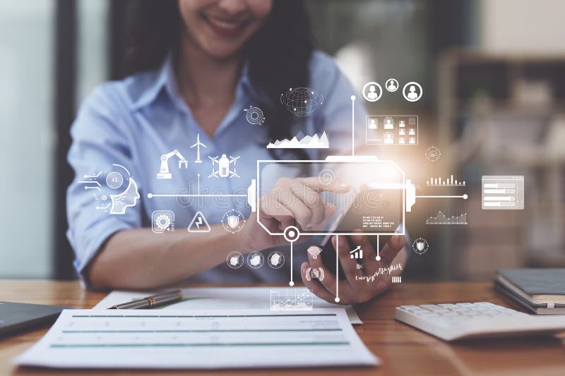 Business Person Process and Workflow Automation with Flowchart ...