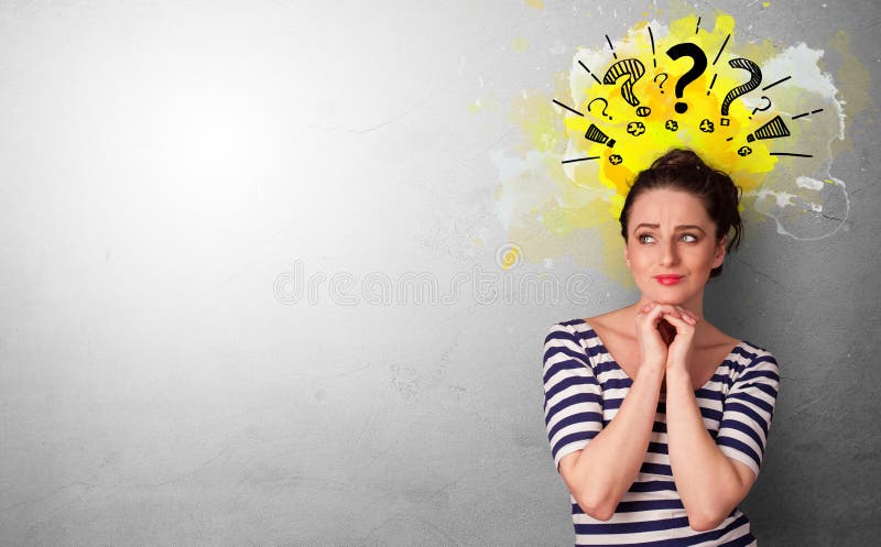 Business Person with Question Marks Stock Image - Image of concept ...