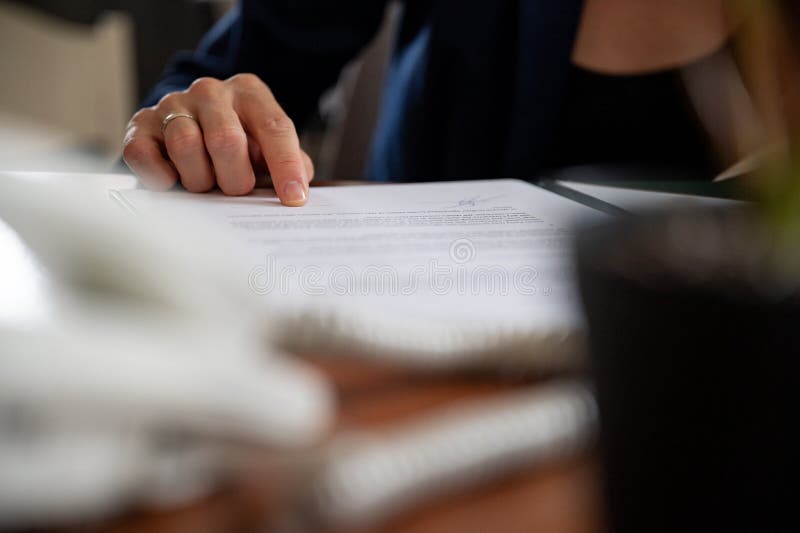 Business Person Reading Document, Report or Application Form Stock ...