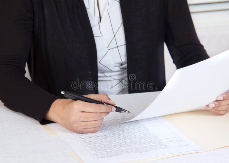 Business Person Reading Financial Documents Stock Photo - Image of ...