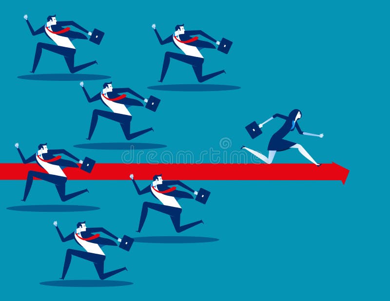 Business Person Running in Different Way. Concept Business Vector ...