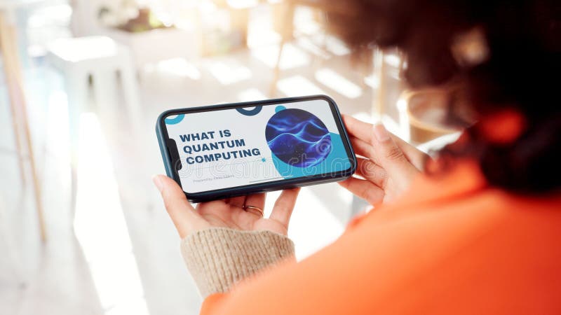 Business, Person and Screen of Phone in Office for Quantum Computing ...