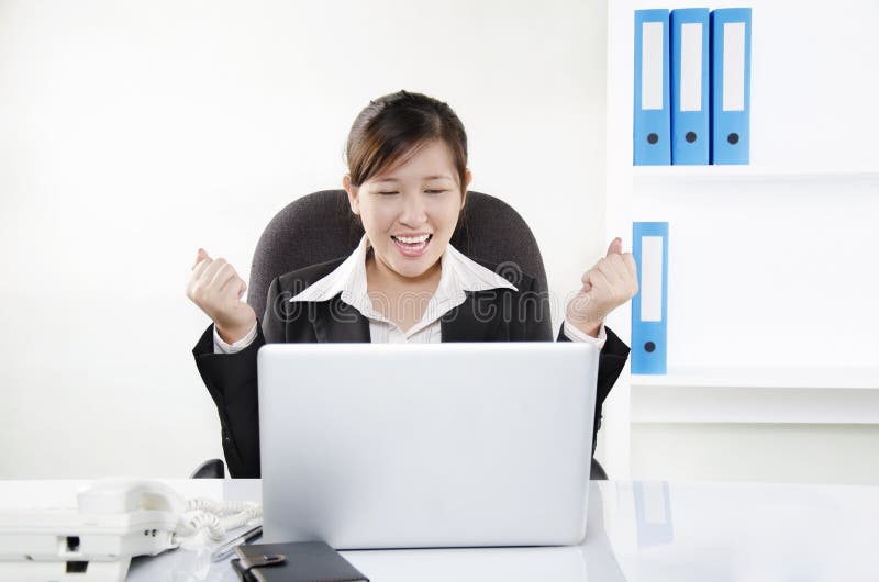 Business Person Showing Her Excitement Stock Photo - Image of ...
