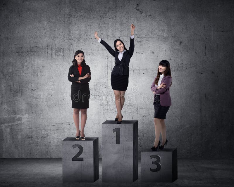 Business Person Standing on the Podium Stock Photo - Image of ...