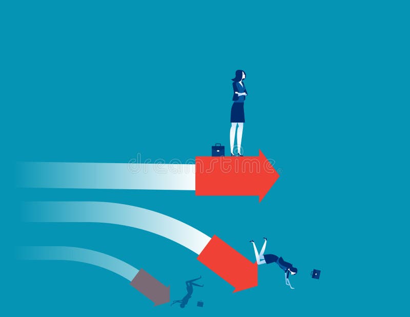 Business Person Success and Failure Stock Vector - Illustration of sign ...