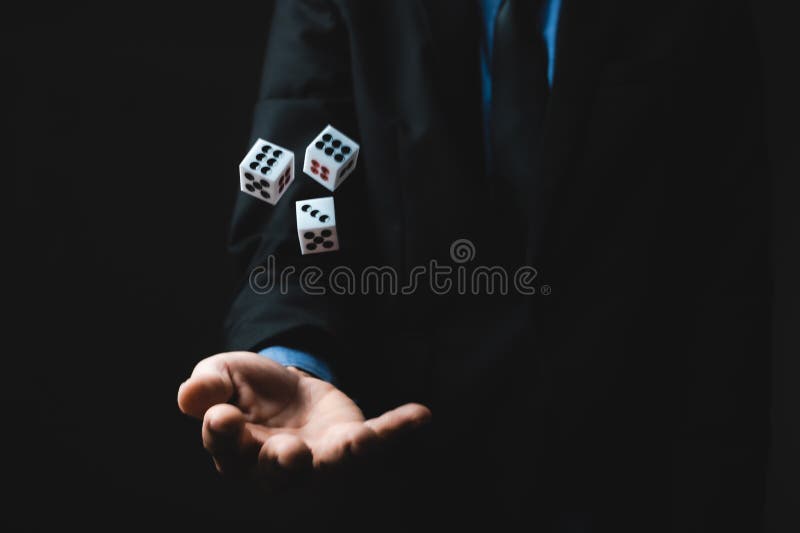 Business Person Throw the Dice, Business Gambling Game Concept Stock ...