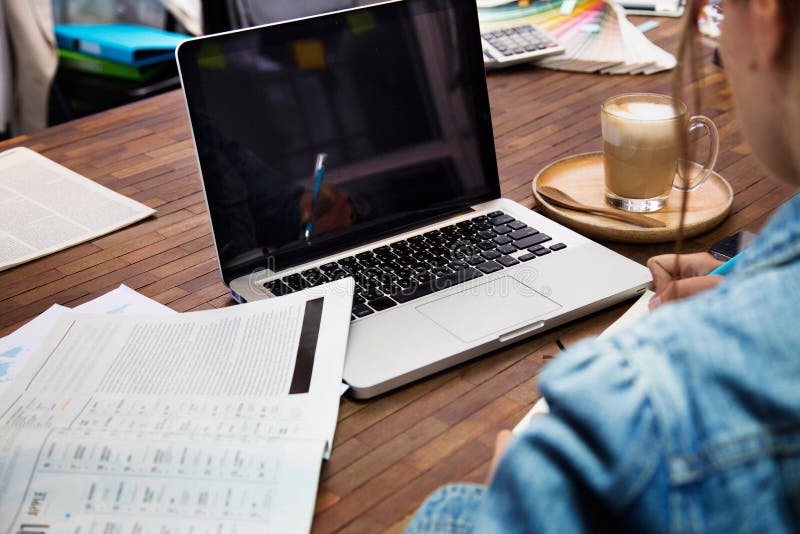 Business Person Using Laptop Computer. Stock Image - Image of partners ...