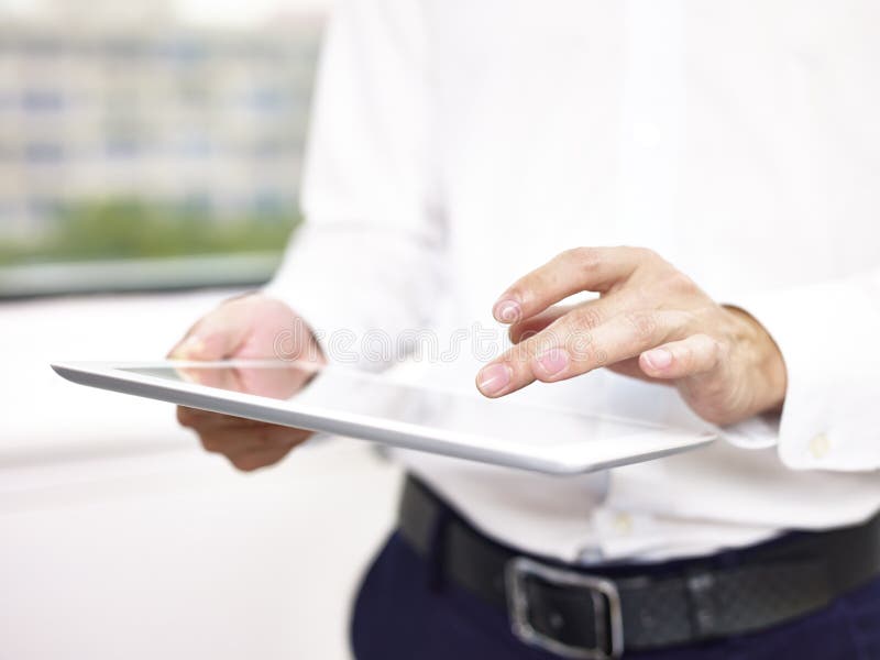 Business Person Using a Tablet Stock Photo - Image of modern, closeup ...