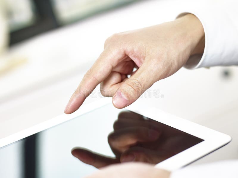 Business Person Using a Tablet Stock Image - Image of tapping, ipad ...