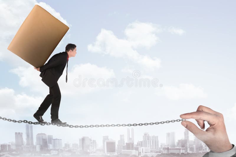 Business Person Walking on the Chain Stock Image - Image of sign ...