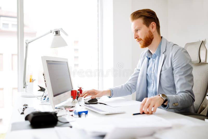 Business Person Working on Computer Stock Image - Image of person ... Business Person Working on Computer Stock Image - Image of person ...