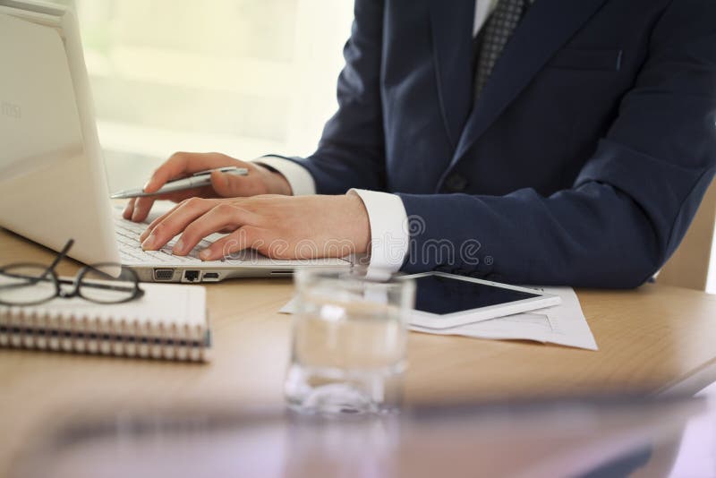 Business Person Working in Office Stock Image - Image of analyzing ...