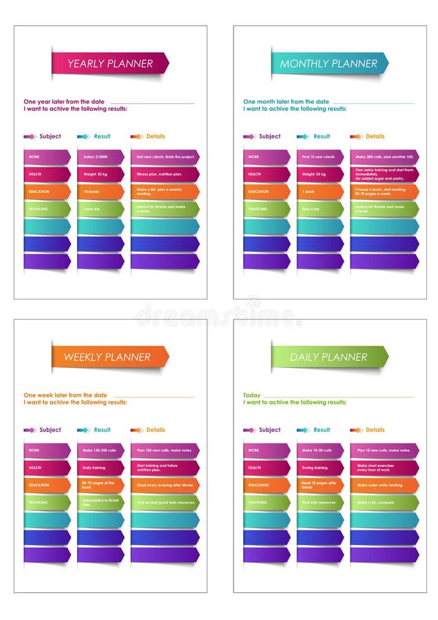 Business and Personal Planner Stock Vector - Illustration of cover ...