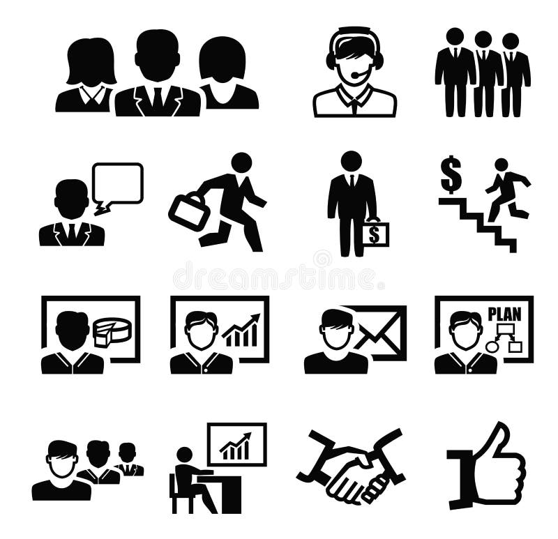 Business Man Vector Icons Set EPS 10 Stock Vector - Illustration of ...