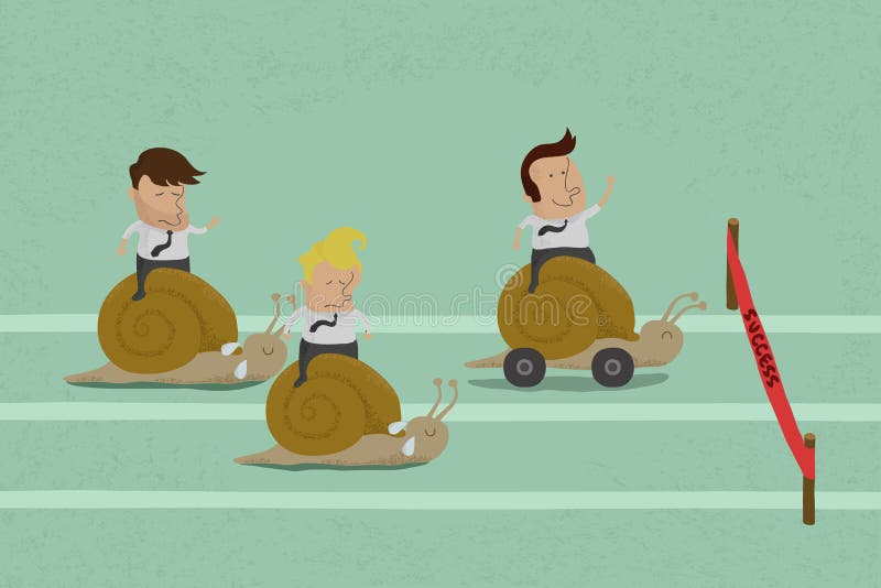 Competing Business People Fighting at Finish Line Stock Vector ...