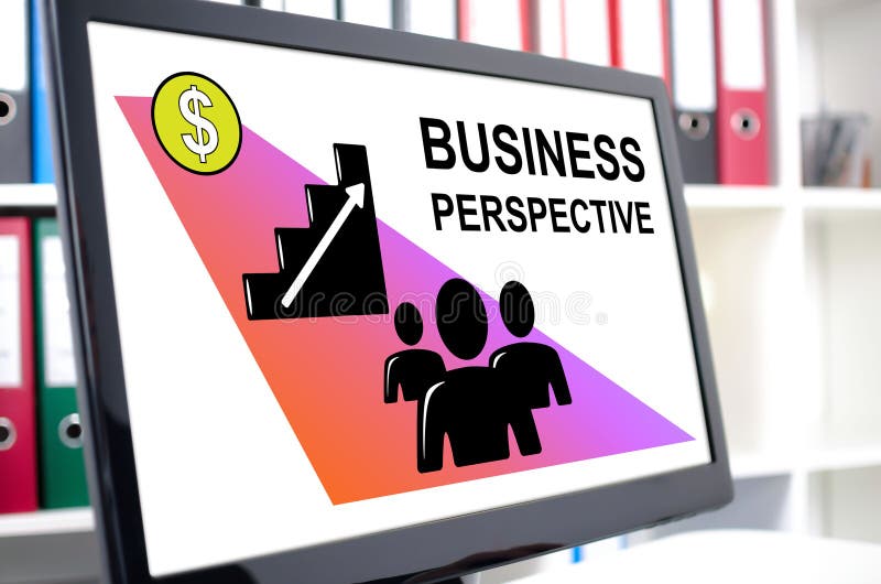 Business Perspective Concept on a Computer Screen Stock Photo - Image ...