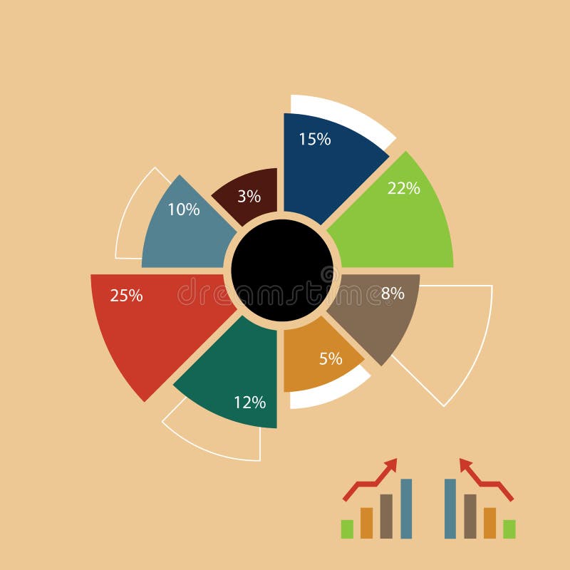 Pie Chart and Bar Chart for Documents and Reports Infographic Stock ...