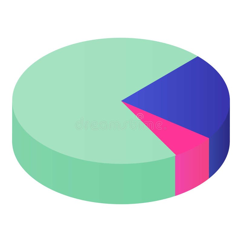 Business Pie Chart Icon, Isometric Style Stock Vector - Illustration of ...