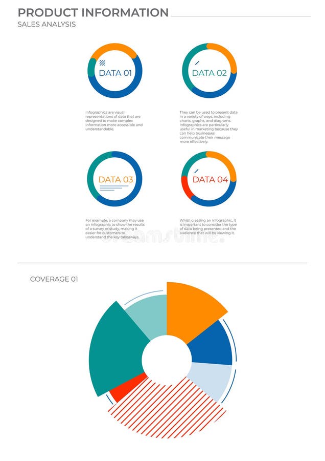 Data Analysis Pie Charts in Color. Finance Elements Charts. Stock ...