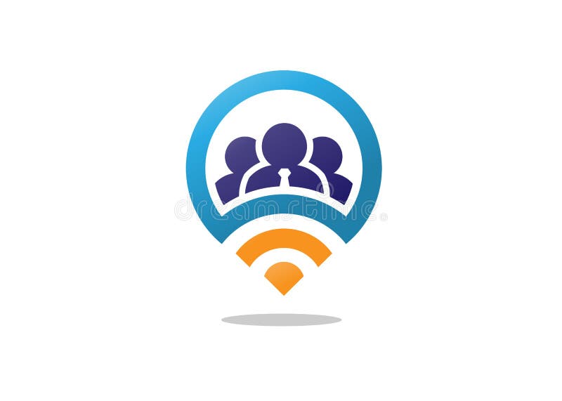 Business Pin Locator and WiFi Logo Stock Vector - Illustration of point ...