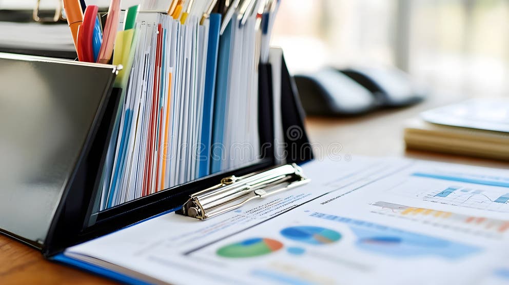 Business Plan Binder with Charts Stock Illustration - Illustration of ...