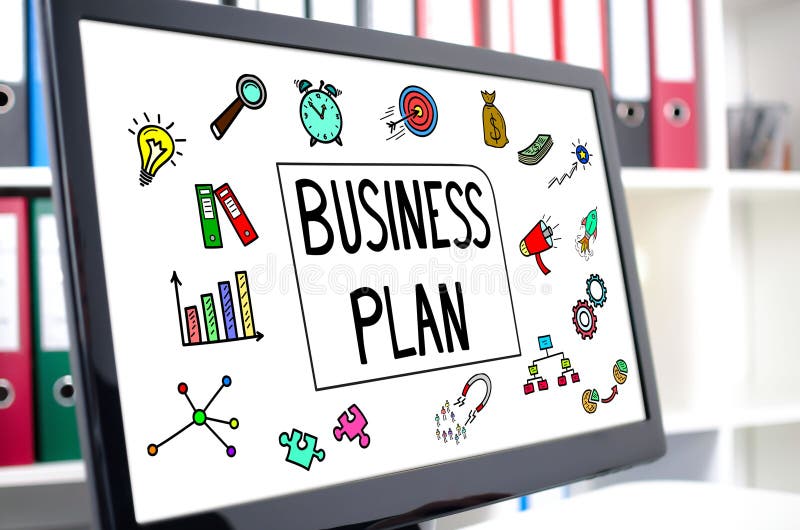Business Plan Concept on a Computer Screen Stock Image - Image of ...