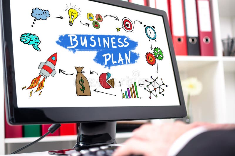 Business Plan Concept on a Computer Screen Stock Photo - Image of ...