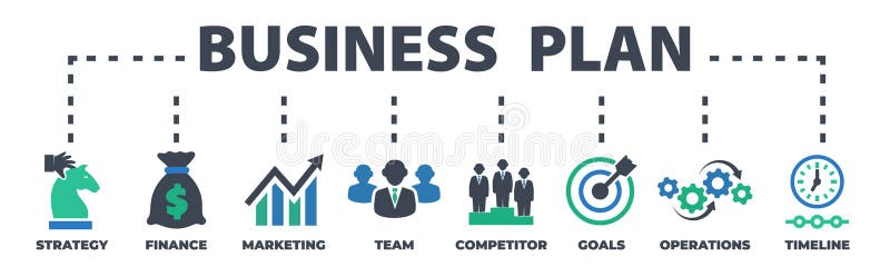 Business Plan. Concept with Icons and Signs Stock Vector - Illustration ...