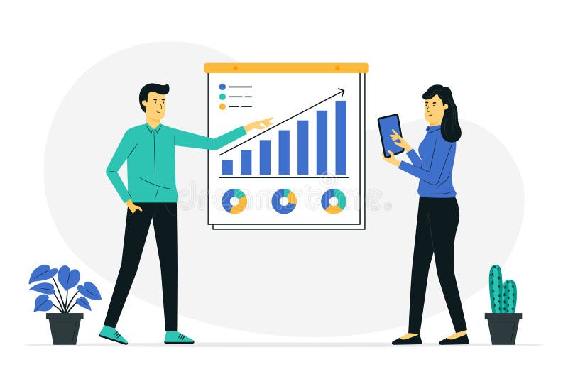 Business Plan Concept Illustration. Business Concept. Two People are ...