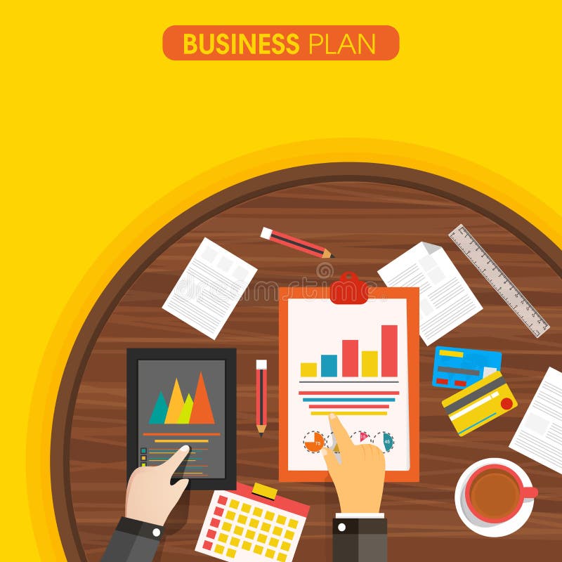 Business Plan Concept with Various Elements. Stock Illustration ...