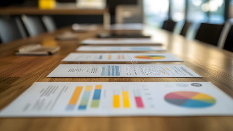 Business Plan Documents Spread Across a Modern Stock Illustration ...