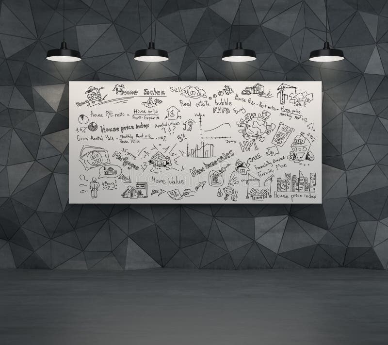 Business Plan Drawing on Poster Stock Illustration - Illustration of ...