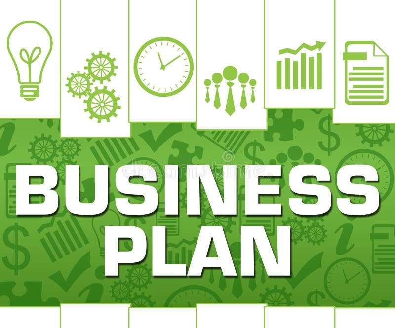 Business Plan Green Stripes Lines Symbols Stock Illustration