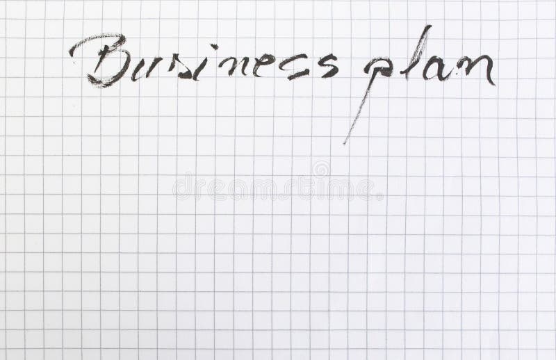 Business Plan Hand Written with Black Ink on a Math Copy Book Page ...