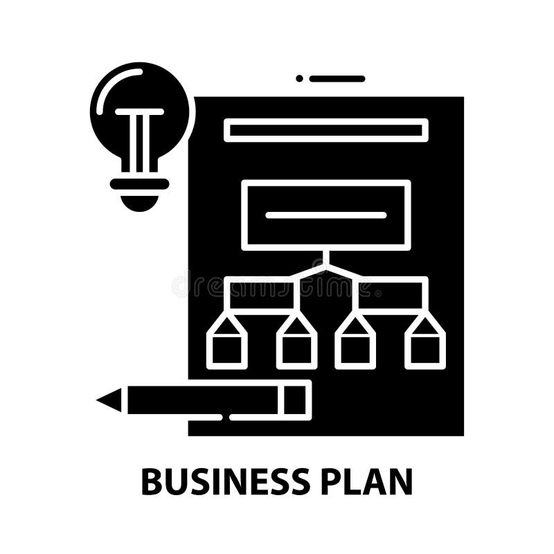 Business Plan Icon, Black Vector Sign with Editable Strokes, Concept ...